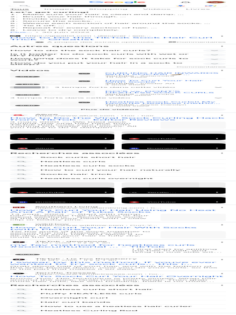 Sock Method Curly Hair - Recherche Google | PDF