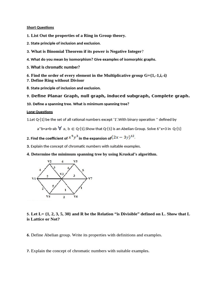 DM IMP Questions | PDF