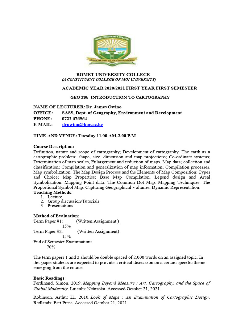 Geo 210 Introduction To Cartography Final Notes 24 - 25 | PDF ...