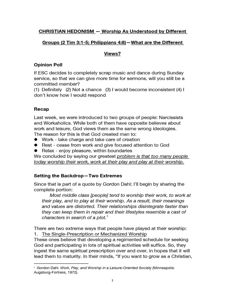 Christian Hedonism | PDF | Hedonism | God