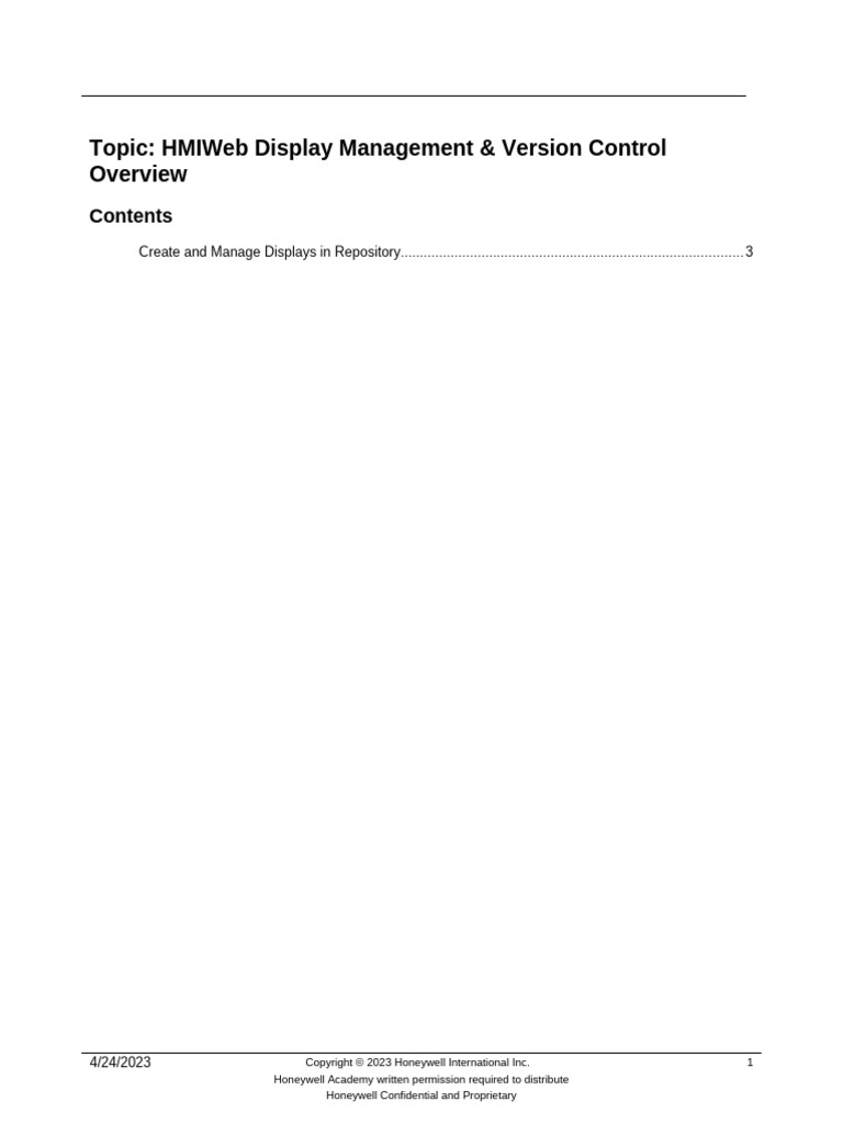 30817_LAB HMIWeb Display Management & Version Control Overview | PDF ...
