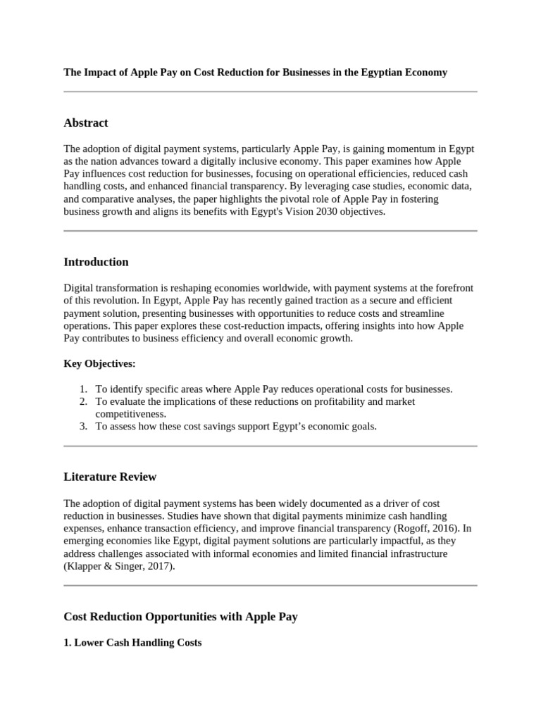 The Impact of Apple Pay On Cost Reduction For Businesses in The ...