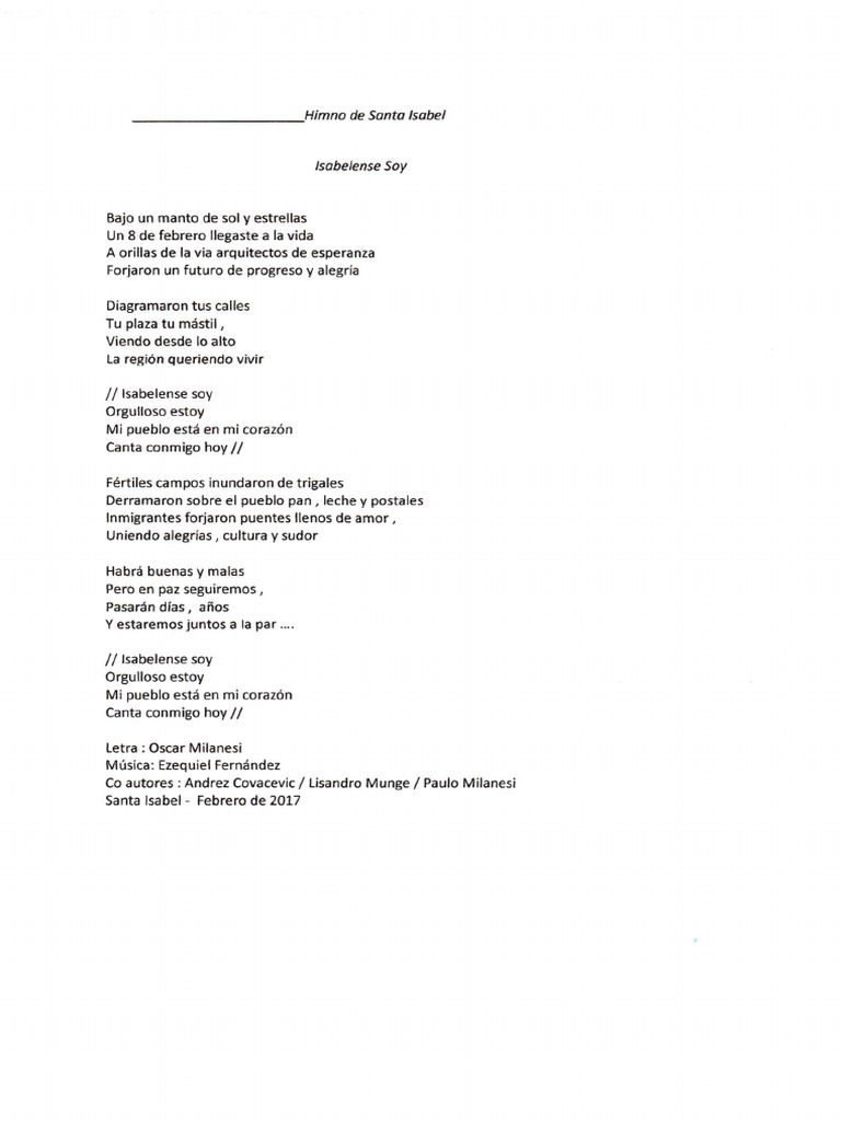 Himno Santa Isabel | PDF