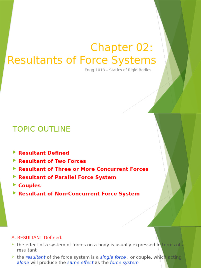 Engg1013 CH 02 - Resultants of Force Systems | PDF | Euclidean Vector ...