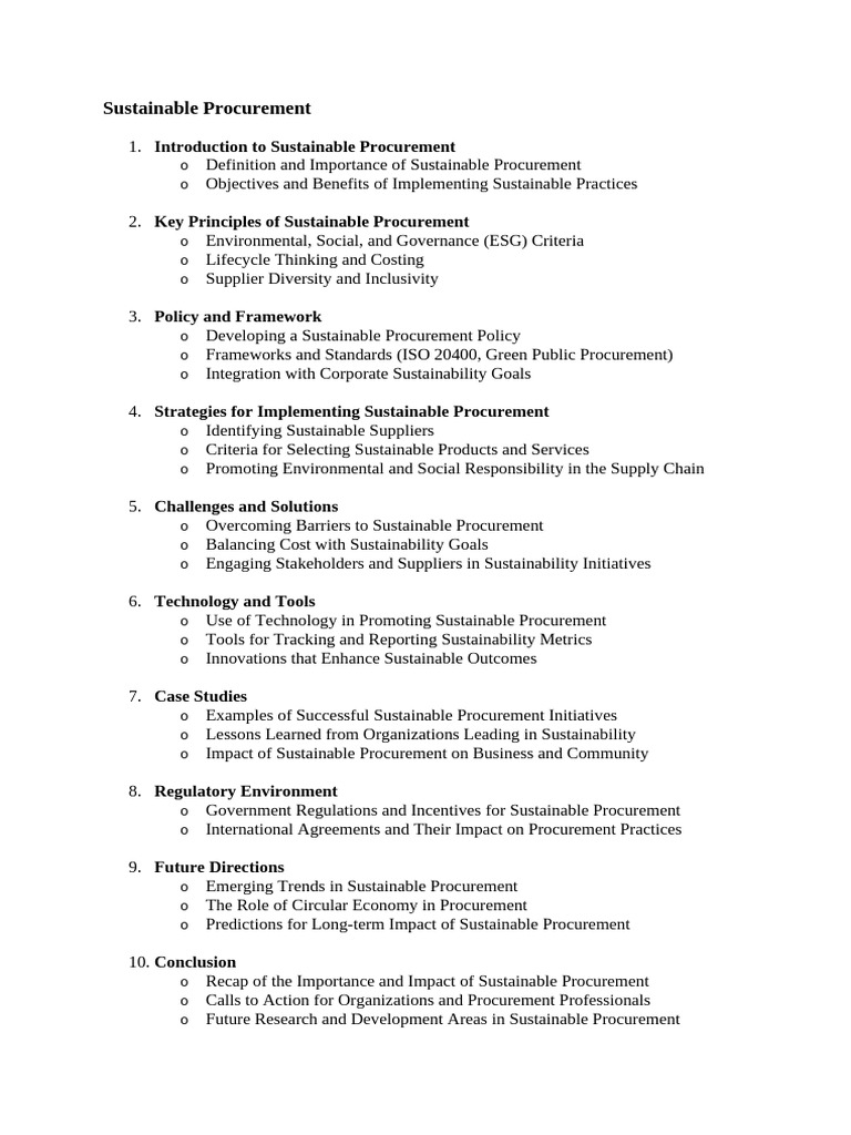 Sustainable Procurement: Strategies & Benefits | PDF