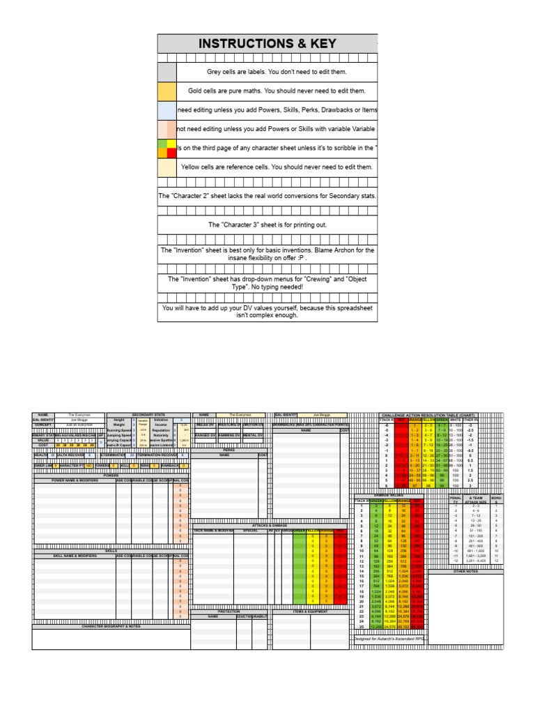 Ascendant RPG Character Sheet v10 | PDF | Computing | Role Playing