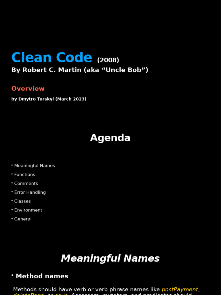 Cleancode 230305231102 E9c9deb7 | PDF | Boolean Data Type | Software Development