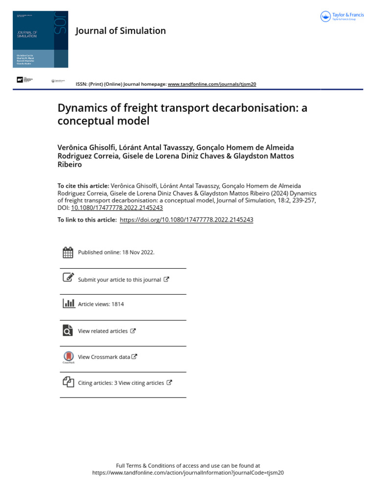 Dynamics of Freight Transport Decarbonisation a Conceptual Model | PDF | Climate Change ...