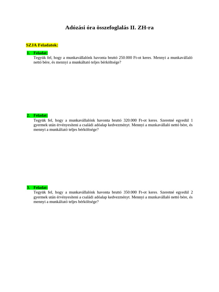 Feladatok 2. zhra | PDF