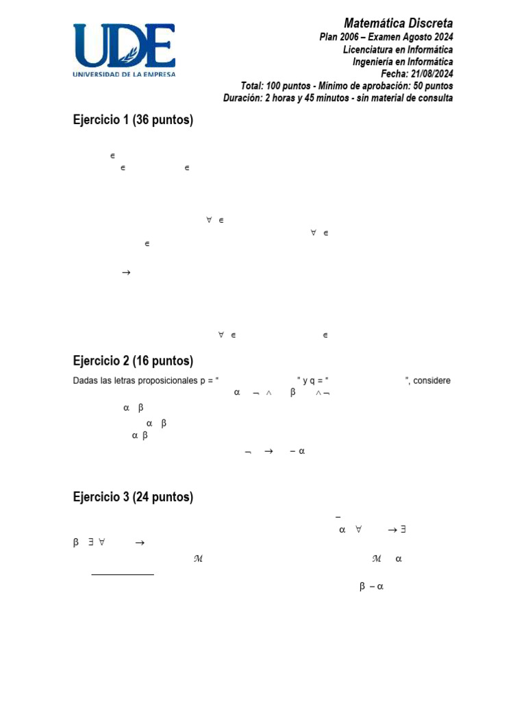 MD1 Examen 2024 Ago Set Letra | PDF | Secuencia | Teorema