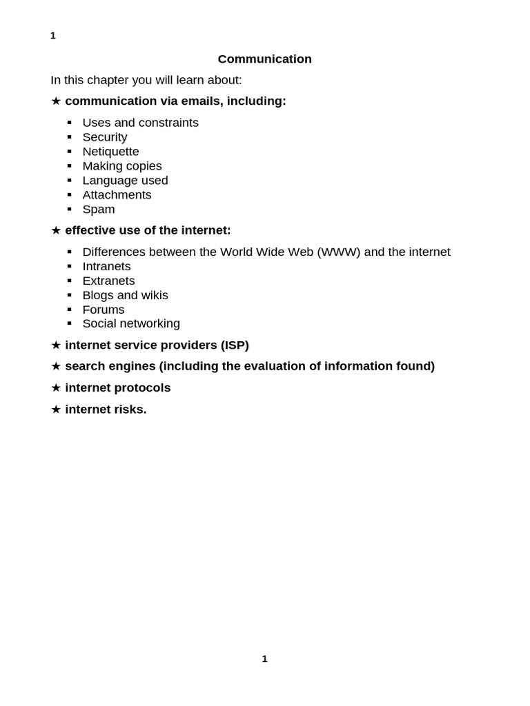 Chapter 10 - Communication - 01 - Communication Via Emails | PDF | World Wide Web | Internet & Web