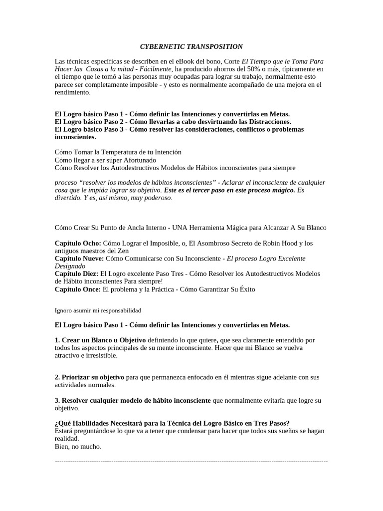 Técnicas para Lograr Metas Efectivas | PDF | Experiencia | Mente ...