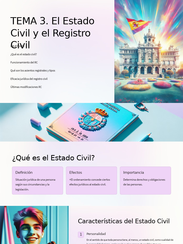 TEMA 3 El Estado Civil y El Registro Civil (1) | PDF | Estado (política ...