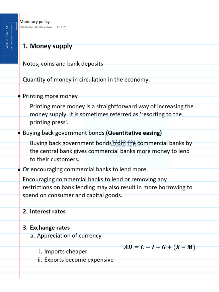Monetary policy | PDF