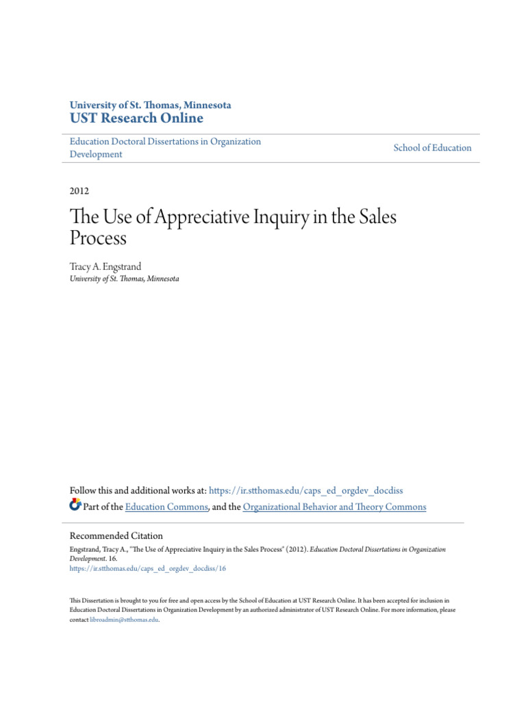 Appreciative Inquiry in Sales Process | PDF