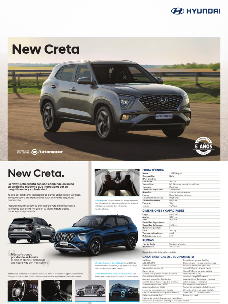 Ficha Tecnica New Creta | PDF | Airbag | Vehículo de motor