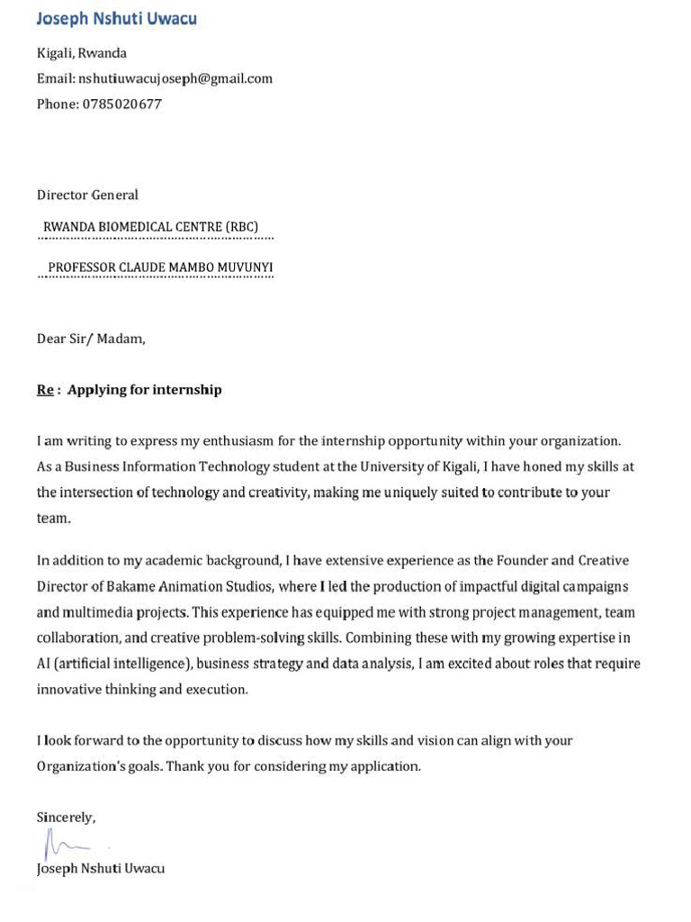 Signed Cover Letter | PDF