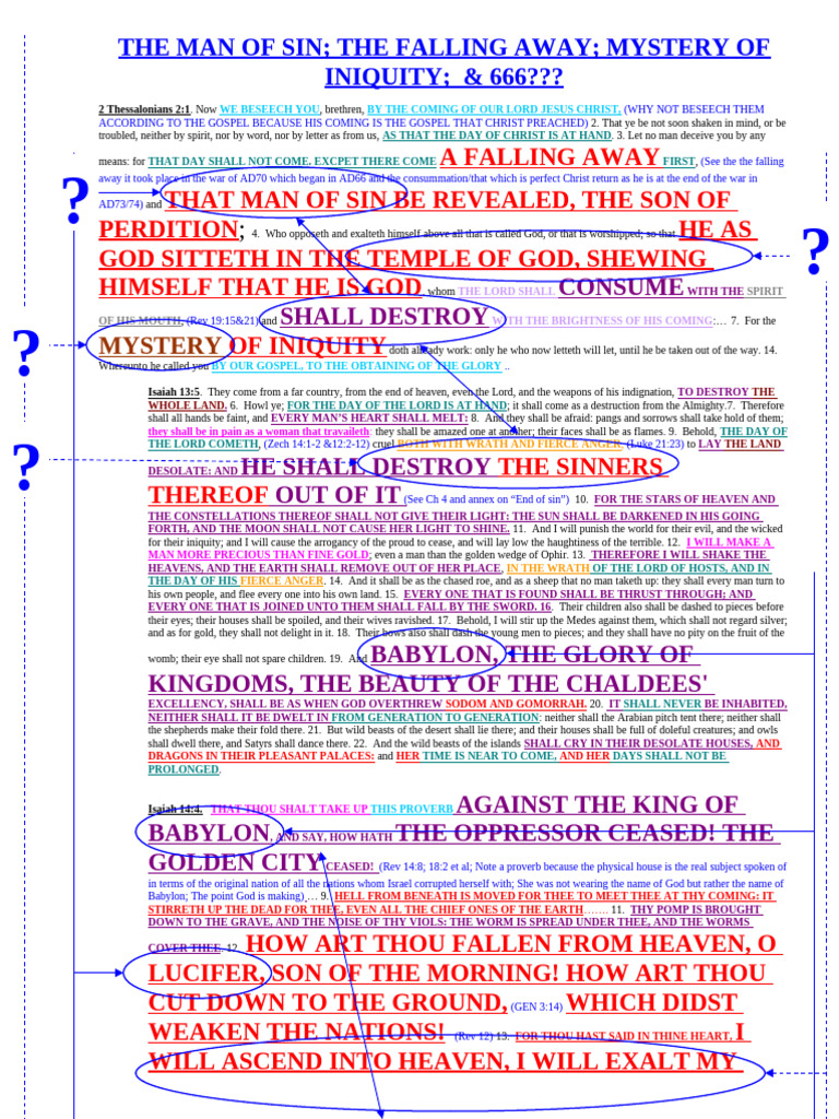 The Mystery of Iniquity and 666 Explained | PDF | Thou | Serpents In ...