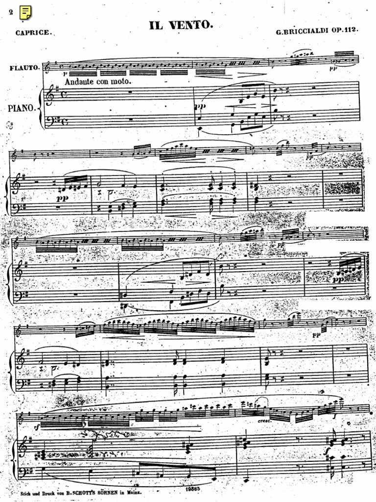 BRICCIALDI Giuseppe, Caprice 'Il Vento' Op. 112 FL PF | PDF