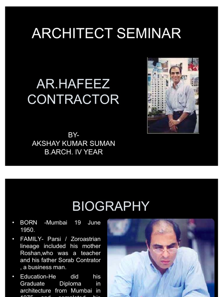 Hafeez Contractor: Biography & Projects | PDF