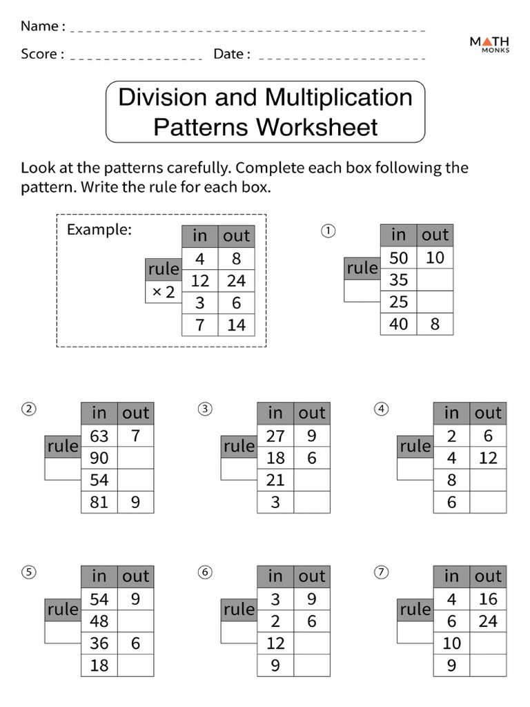 Multiplication-and-Division-Patterns-Worksheet | PDF