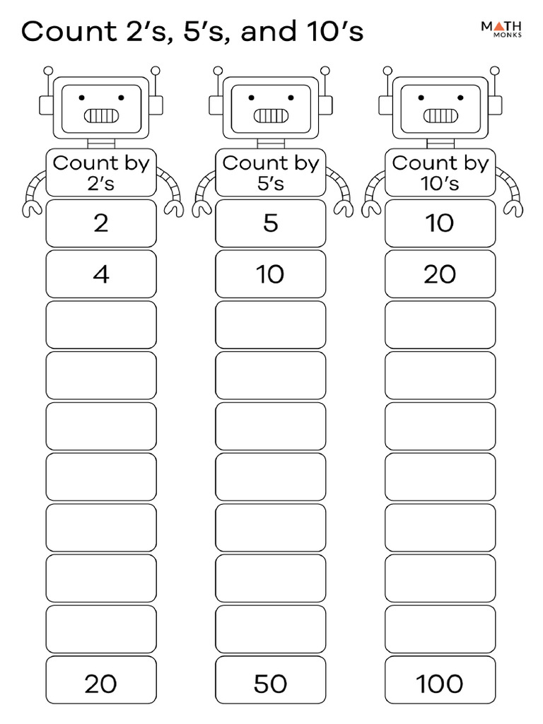 Counting-2s-5s-10s-Worksheets | PDF