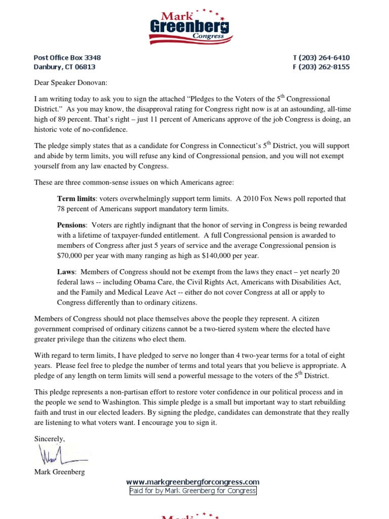 The Pledge - Letter To Democratic Candidates | PDF | United States ...