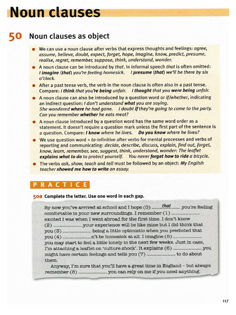 Theory and Practice Noun Clauses | PDF