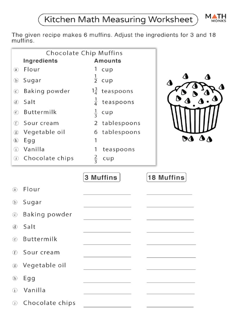Kitchen-Math-Measuring-Worksheet-with-Answers | PDF