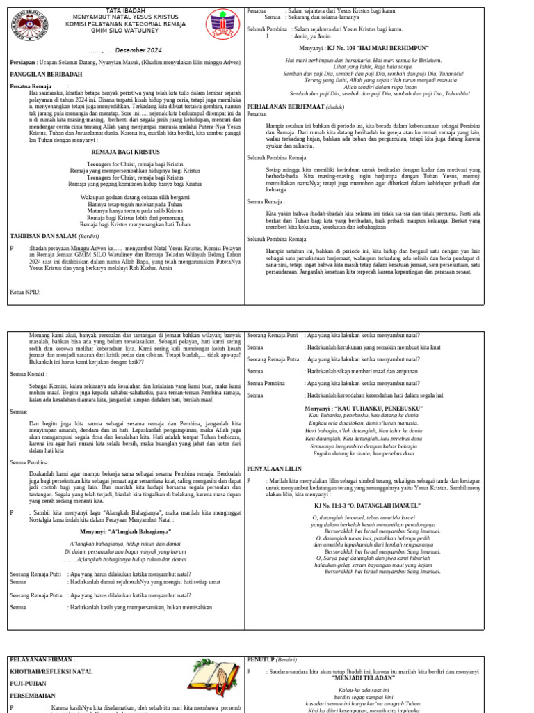 Tata Ibadah Natal 2024 | PDF