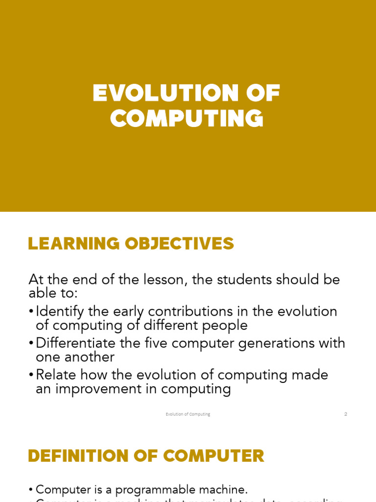 2+-+Evolution+of+Computing | PDF | Integrated Circuit | Random Access Memory