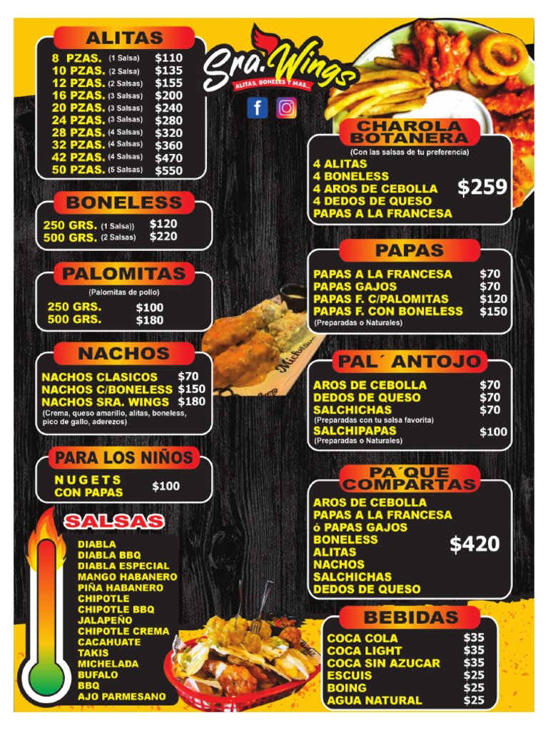 Menu Wing Reverso | PDF