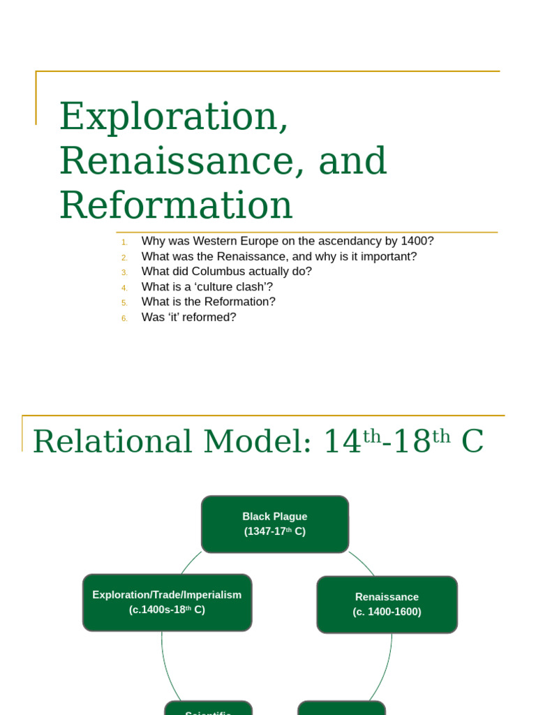 Renaissance, Reformation, and Exploration | PDF | Renaissance ...