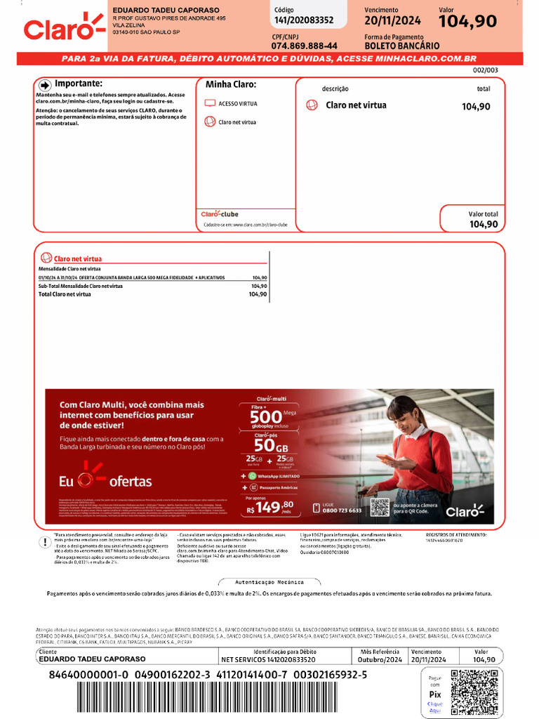 Minha Claro Fatura | PDF