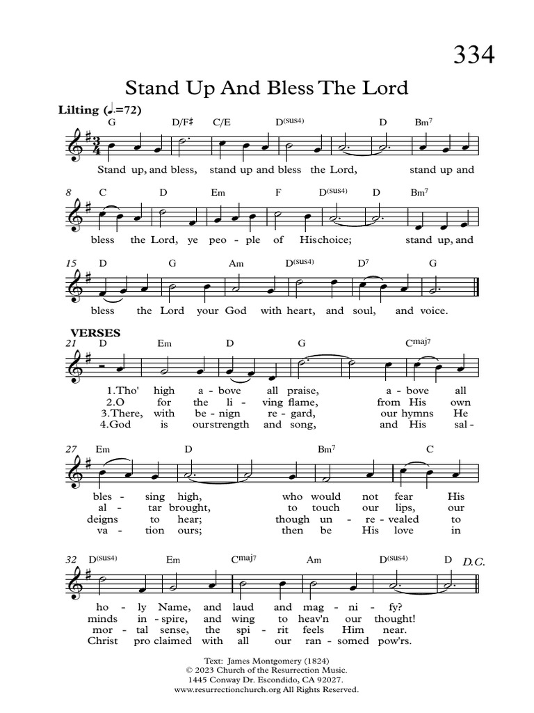 334 stand up and bless - Full Score | PDF
