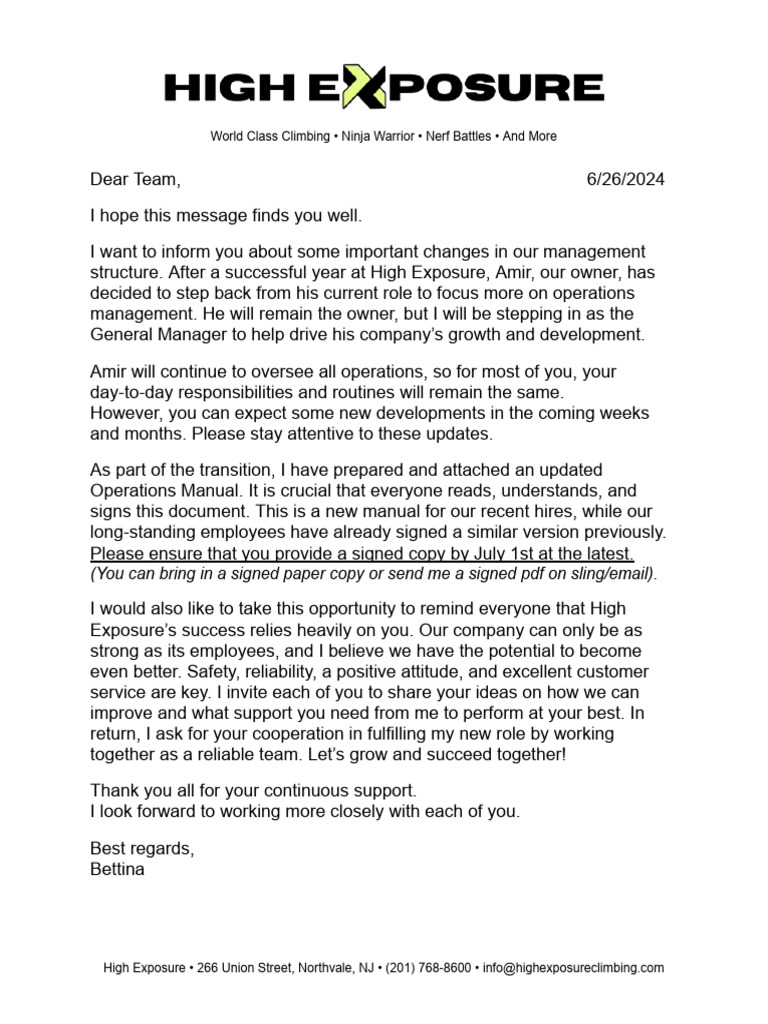 IMPORTANT - Management Update | PDF