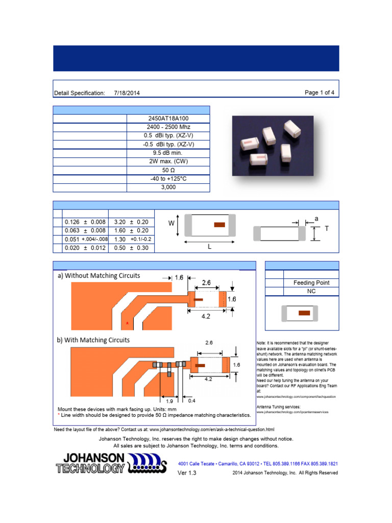 antenna-ble-datasheet | PDF | Antenna (Radio) | Decibel