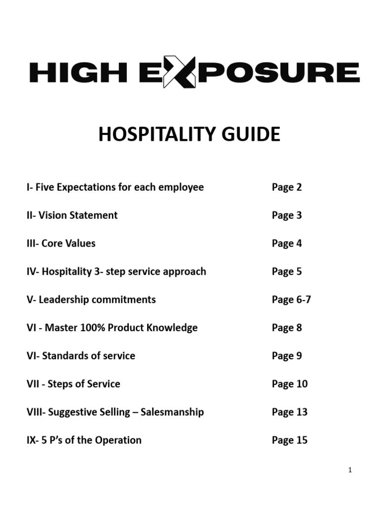 A High Exposure Hospitality Guide | PDF | Body Language | Disciplines
