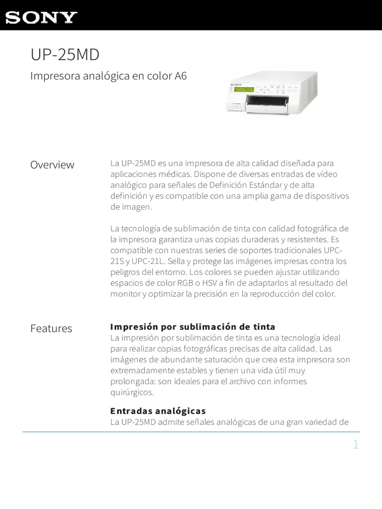 Impresora Médica Analógica A6 UP-25MD | PDF | Impresora (Computación ...