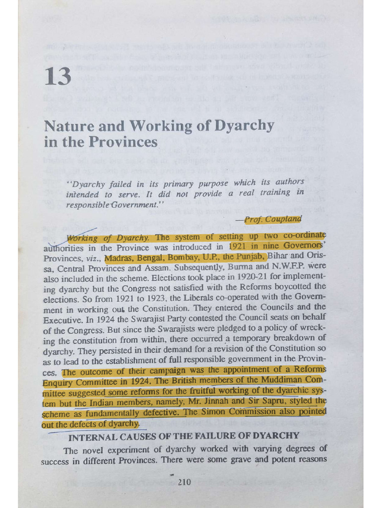Dyarchy in The Provinces | PDF