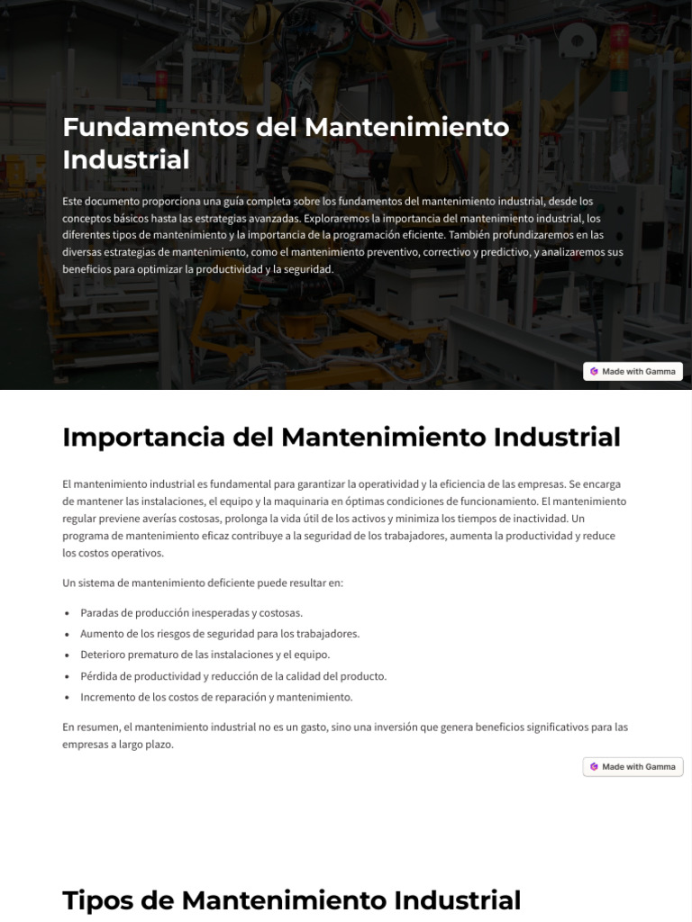 Fundamentos Del Mantenimiento Industrial | PDF | Economias