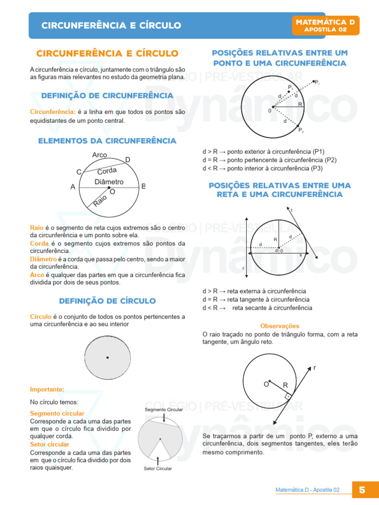 Circunferência e Circulo | PDF | Círculo | Euclides