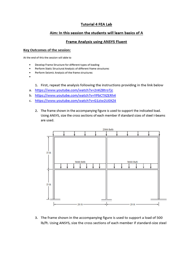Tutorial 4 FEA Lab | PDF