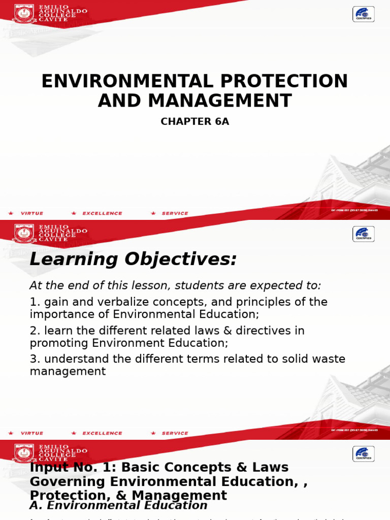 Chapter 6a Environmental Protection and Management | PDF ...