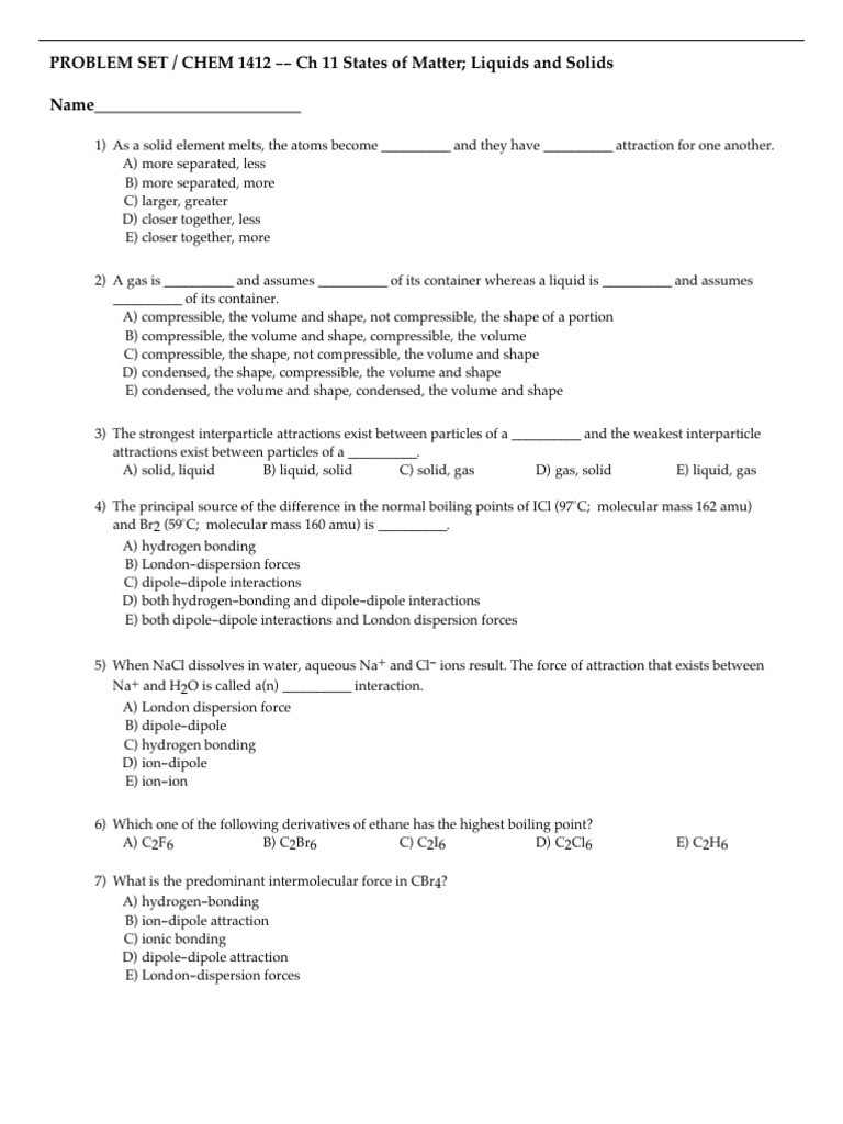 11 States of Matter PDF | PDF | Intermolecular Force | Crystal Structure