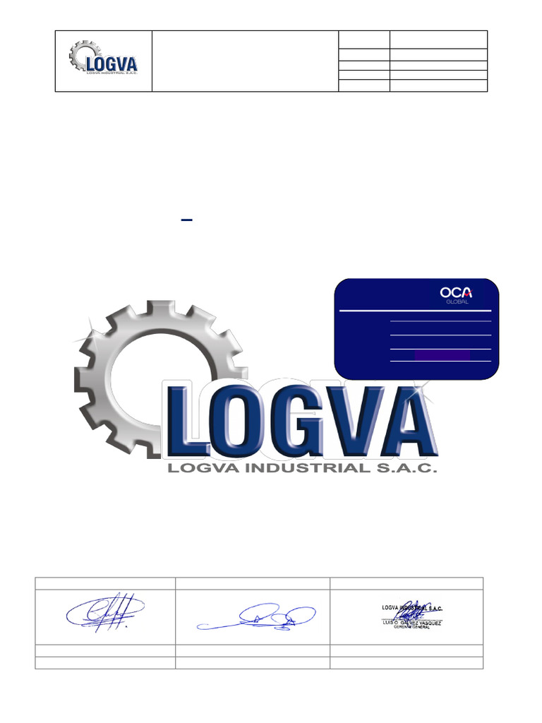Plan de Calidad LOGVA Industrial S.A.C. | PDF | Calidad (comercial ...
