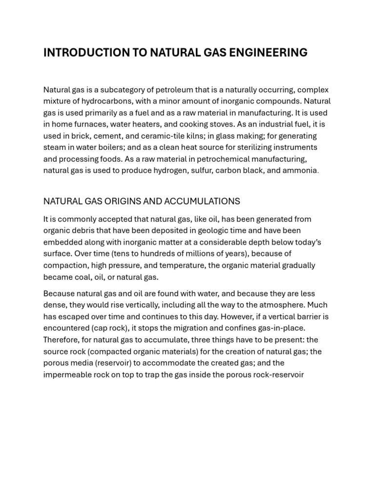 Introduction To Natural Gas Engineerin20 | PDF | Combustion | Natural Gas