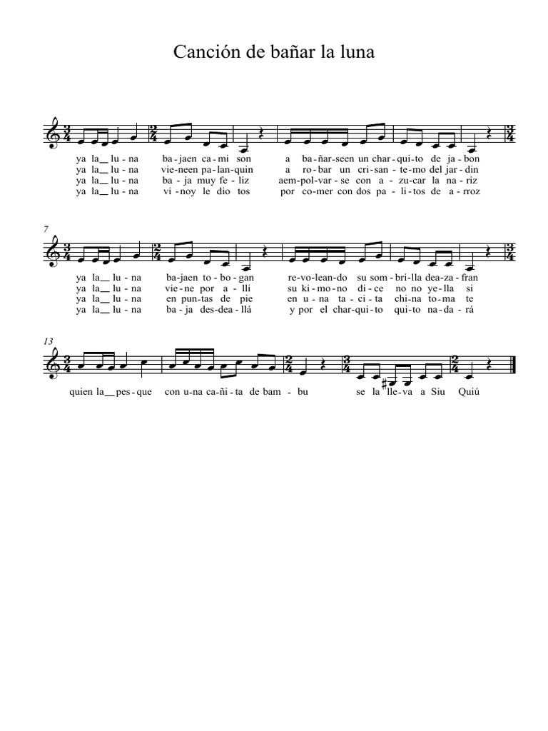 Canción "Bañar la Luna" | PDF