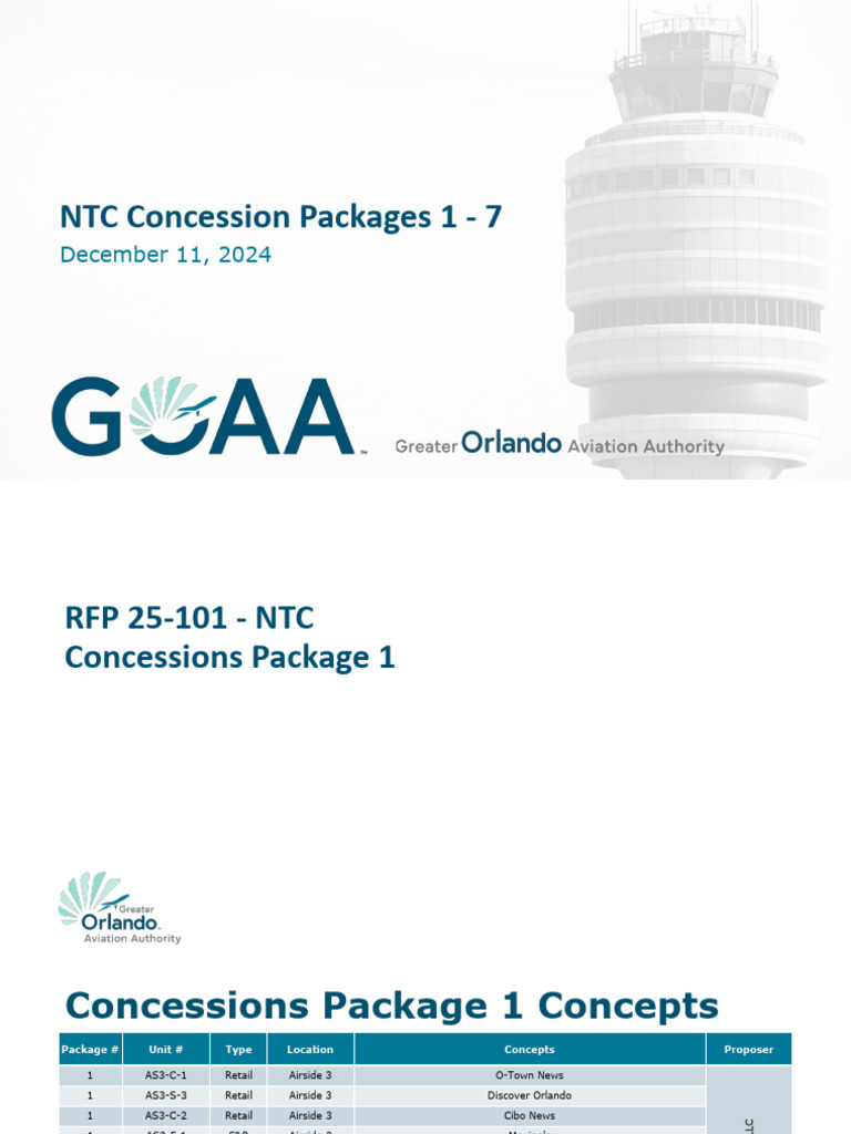 MCO Concession Packages Overview | PDF