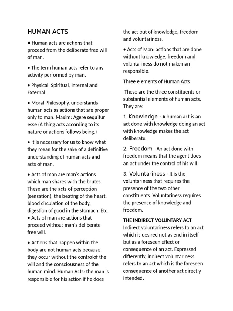 HUMAN ACTS | PDF | Conscience | Morality